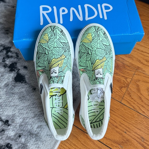 Ripndip | Shoes | Brand New Ripndip Lord Nermal Green Leaves Slip On ...